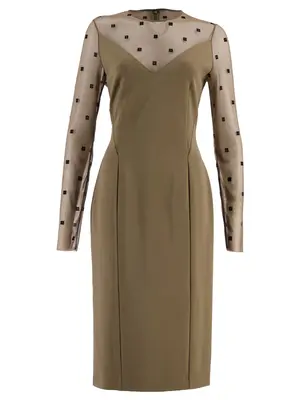 Givenchy Logo-jacquard Midi Dress - Green