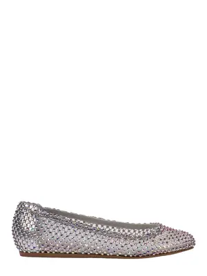 LE SILLA Gilda Crystal-embellished Ballerina Shoes - Silver