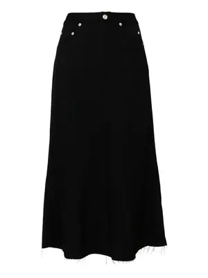 RICK OWENS Rick Owens Frayed-Edge Full-Length Skirt