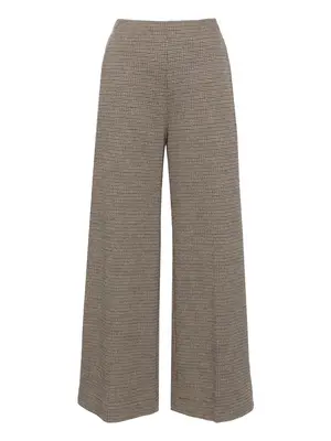 Harris Wharf London Tattersall-check Flared Trousers - Brown