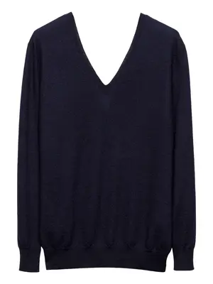 Prada V-neck Cashmere Jumper - Blue