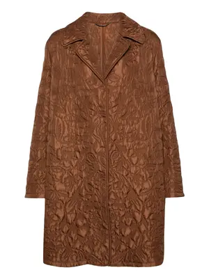 Ermanno Scervino Floral-pattern Quilted Coat - Brown