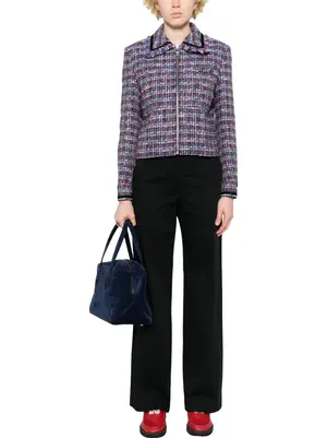 Karl Lagerfeld Bouclé Cropped Jacket - Blue