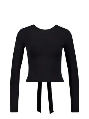 Balenciaga Knot-detail Long-sleeved Top - Black