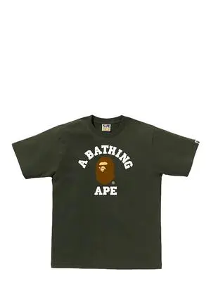 A BATHING APE College Tee Shirt (ss24) Olive Drab