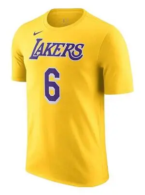 Nike Nba Los Angeles Lakers Lebron James T-shirt - Yellow