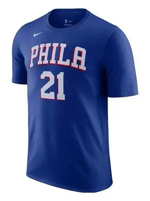 Nike Nba Philadelphia 76ers Joel Embiid T-shirt - Blue/white