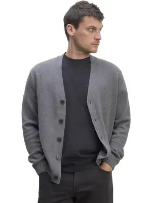 Everlane Classic Cotton Cardigan - Heathered Charcoal