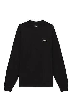StÜssy Stock Logo Long-sleeve Tee - Black