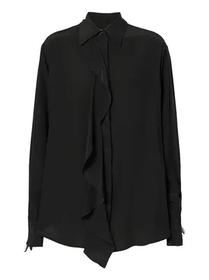 Victoria Beckham Ruffled Silk Blouse - Black
