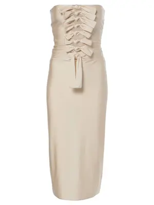 Coperni Gala Tie-front Midi Dress - Beige