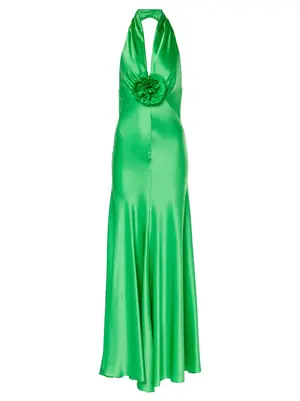 RODARTE Rose Halterneck Gown - Green