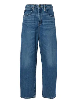 FRAME Mid-rise Barrel-leg Jeans - Blue