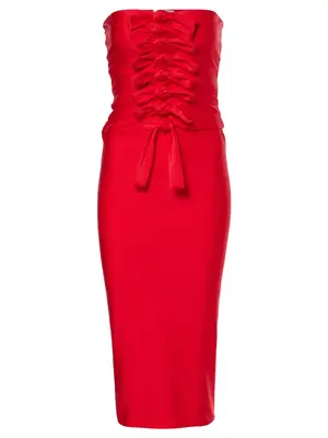 Coperni Gala Tie-front Jersey Midi Dress - Red