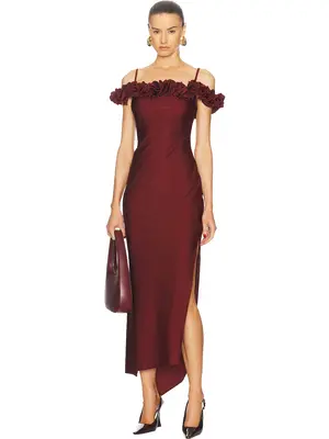 Coperni Coperni Ruffle Dress Red Rhubarb
