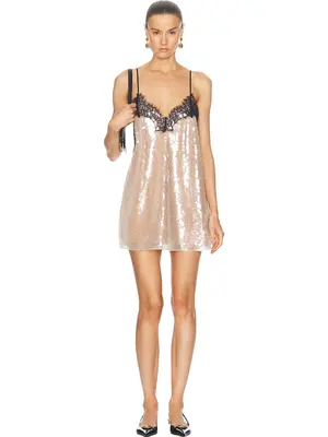 Retrofete Sequin Embellished Mini Dress - Cream