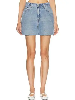 ALIGRACE Vintage Long Baggy Denim Short - Medium Dark