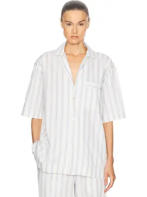 TEKLA Long Sleeve Shirt - Needle Stripes