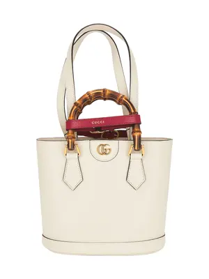 Gucci Diana Leather Tote Bag - White