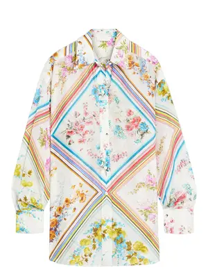 Zimmermann Printed Silk Shirt - White
