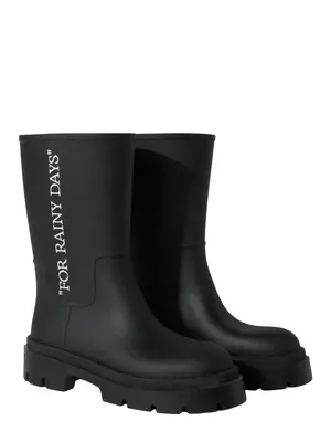 Off-White Slogan-print Boots - Black