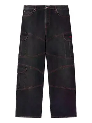 Off-White Script Samurai Straight Leg Jeans - Black