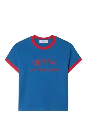 Off-White Embroidered Logo T-shirt - Blue