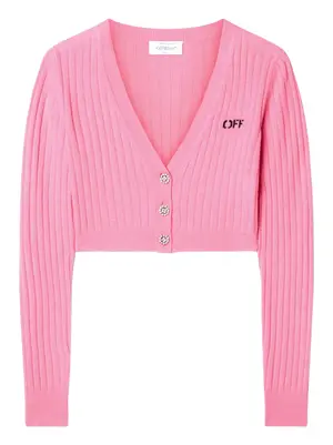 Off-White Wool-cashmere Cardigan - Pink