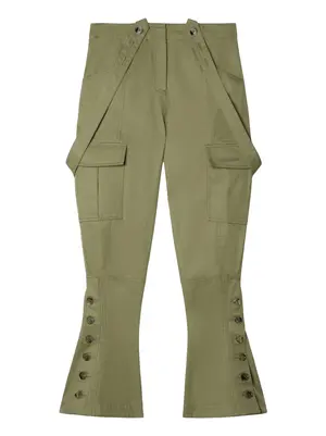 Off-White Flared Cargo Pants - Green
