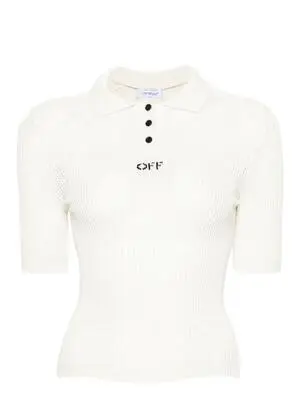 Off-White Logo-embroidered Polo Shirt - Neutrals
