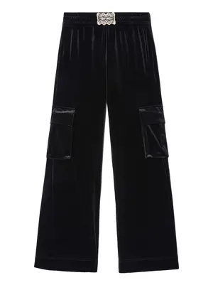 Off-White Velvet Cargo Track Pants - Black