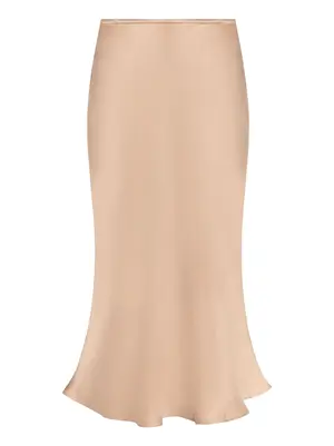 Blumarine Bias-cut Silk Skirt - Neutrals