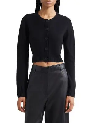 Loulou De Saison Zephir Crop Cashmere Cardigan - Black