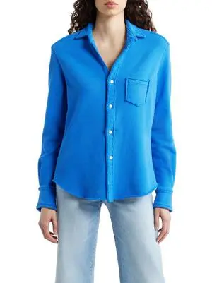 Frank & Eileen Eileen Relaxed Terry Button-up Shirt - Lapis Blue