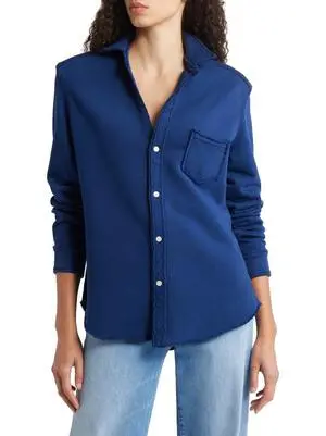 Frank & Eileen Eileen Relaxed Terry Button-up Shirt - Tide