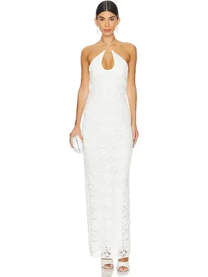 LOVERS AND FRIENDS Eloise Embellished Maxi Dress - White