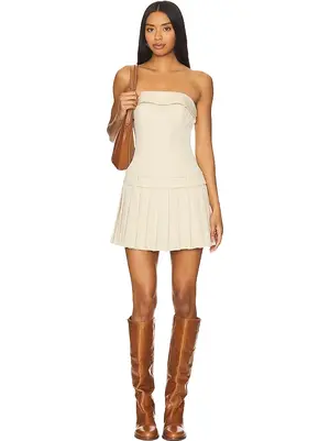 NIA Rose Mini Dress - Biscotti
