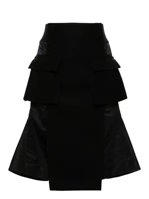 Sacai Panelled Midi Skirt - Black