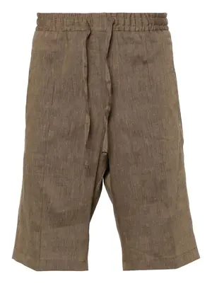 Corneliani Slub-texture Shorts - Brown