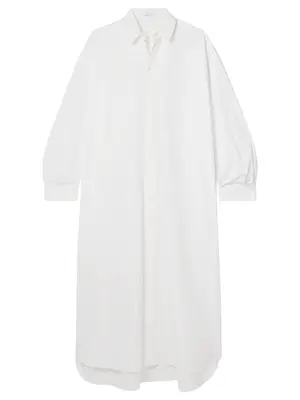 Wardrobe.NYC Oversized Cotton-poplin Maxi Shirt Dress - White
