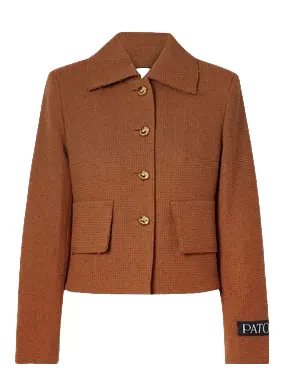 Patou Wool-blend Tweed Jacket - Brown