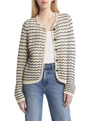 RAG & BONE Rag & Bone Elisa Striped Cotton-blend Cardigan