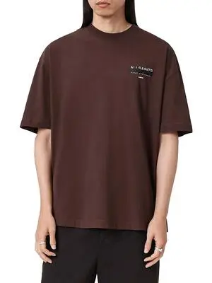 ALLSAINTS Redact Graphic Logo Tee Bitter Brown