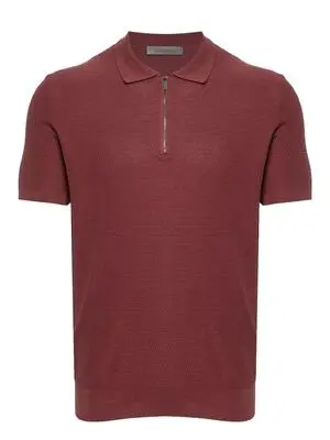 Corneliani Patterned-jacquard Polo Shirt - Red