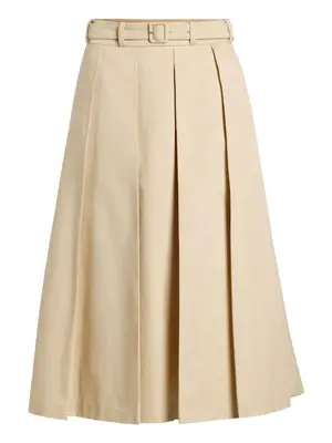 Patou Pleated Midi Skirt - Neutrals