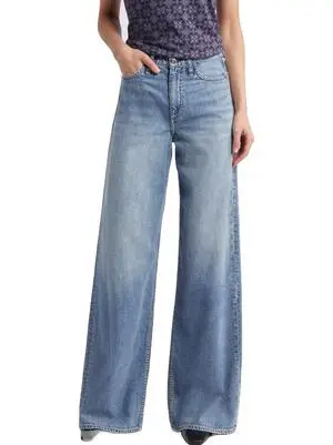 Rag & Bone Sofie Featherweight Wide Leg Jeans - Beverly