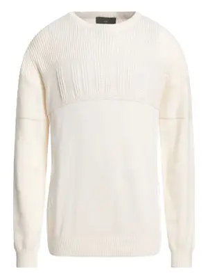 LIU •JO MAN Cotton Knit Crewneck Sweater White