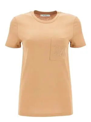Max Mara MAX MARA Embroidered Pocket T-Shirt Beige