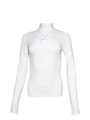 MUGLER Long-Sleeved Star Top Off-white