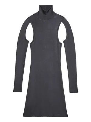 Helmut Lang Air Cut-out Turtleneck Dress Graphite
